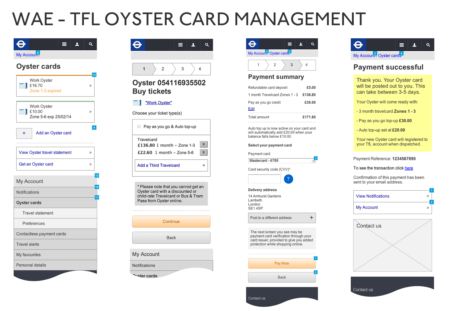 TfL Oyster Card Management 2014 Mobile App Design TfL Oyster Card Management 2014 Mobile App Design